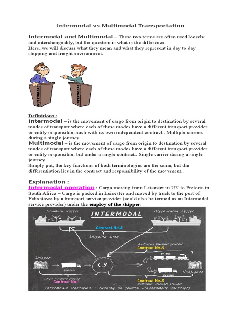 Intermodal Vs Multimodal Transportation | PDF | Containerization ...
