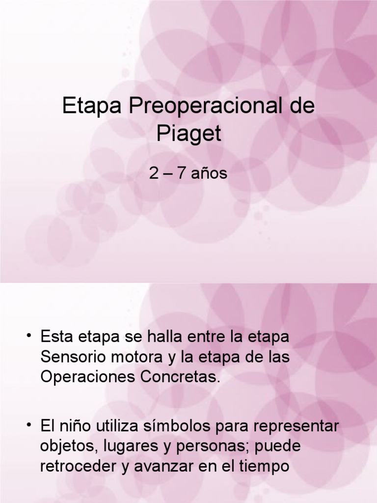Etapa Preoperacional de Piaget - PPT | PDF