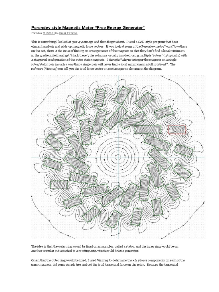Perendev Style Magnetic Motor | PDF | Magnet | Electric Motor