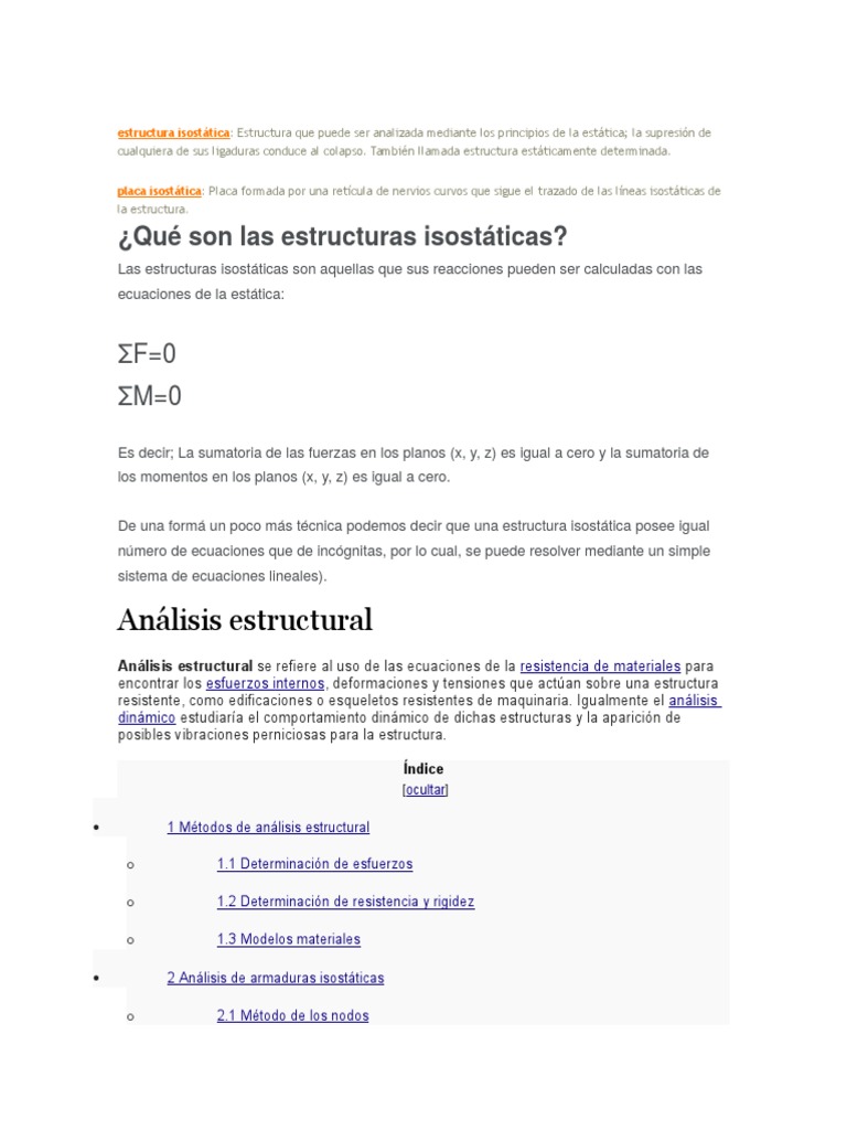 Estructuras Isostáticas y Análisis Estructural | PDF | Análisis ...