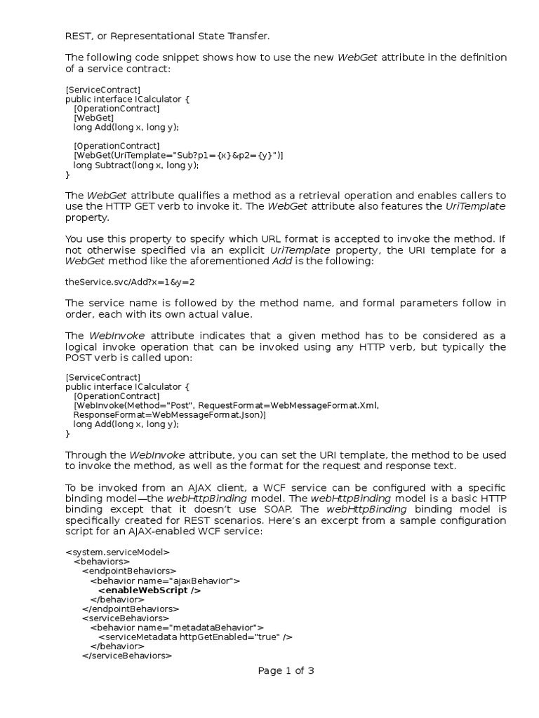 RESTful WCF Services for Developers | PDF | Representational State Transfer | Windows ...