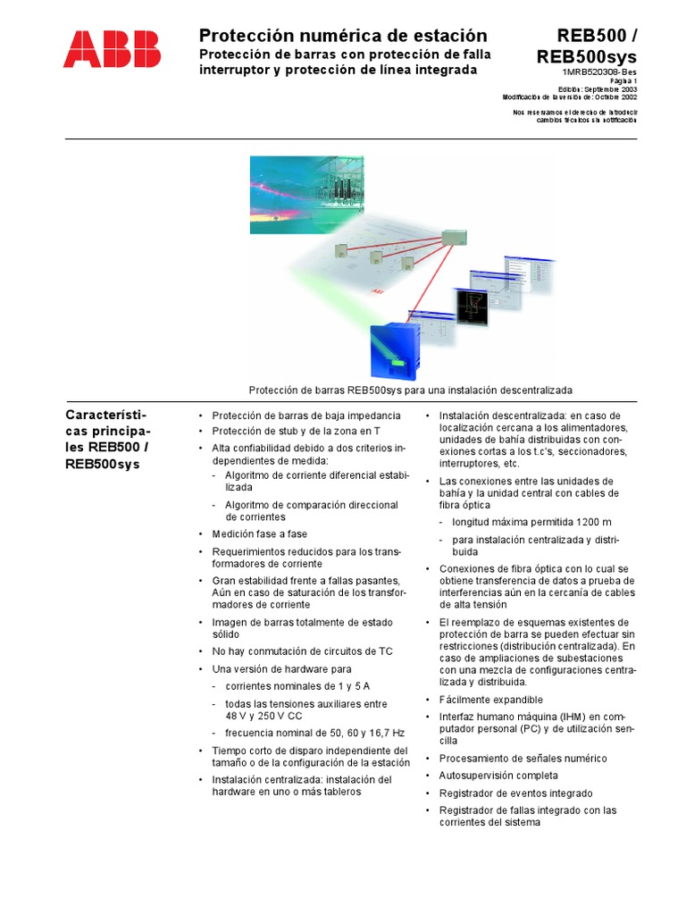 Diferencial Barras ABB REB500 | Transformador | Microsoft Windows