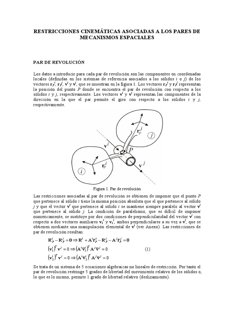 Pares Cinematicos 3D | PDF | Vector Euclidiano | Sistema coordinado