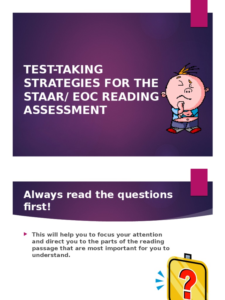 Test-Taking Strategies For The Staar Eoc Test | PDF | Reading (Process ...