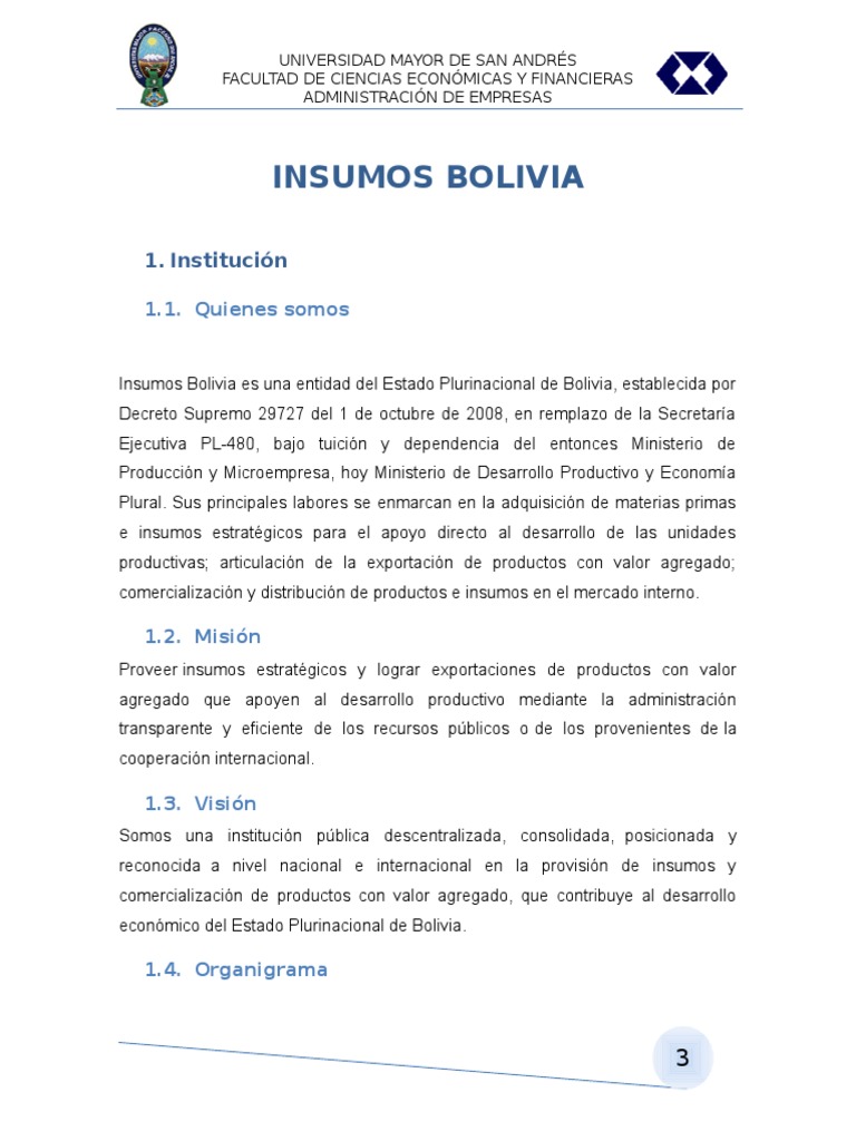 Insumos Bolivia | PDF | Bolivia | Exportaciones