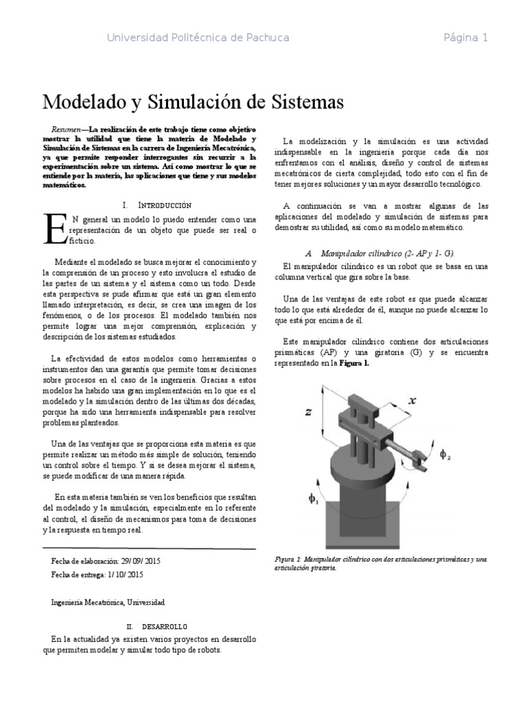 Modelado y Simulacion | PDF | Simulación | Robot
