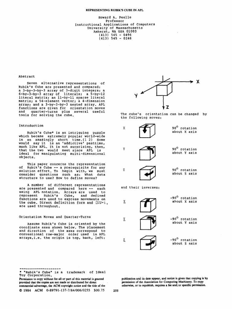 Representing Rubik's Cube in Apl | PDF | Matrix (Mathematics) | Geometry