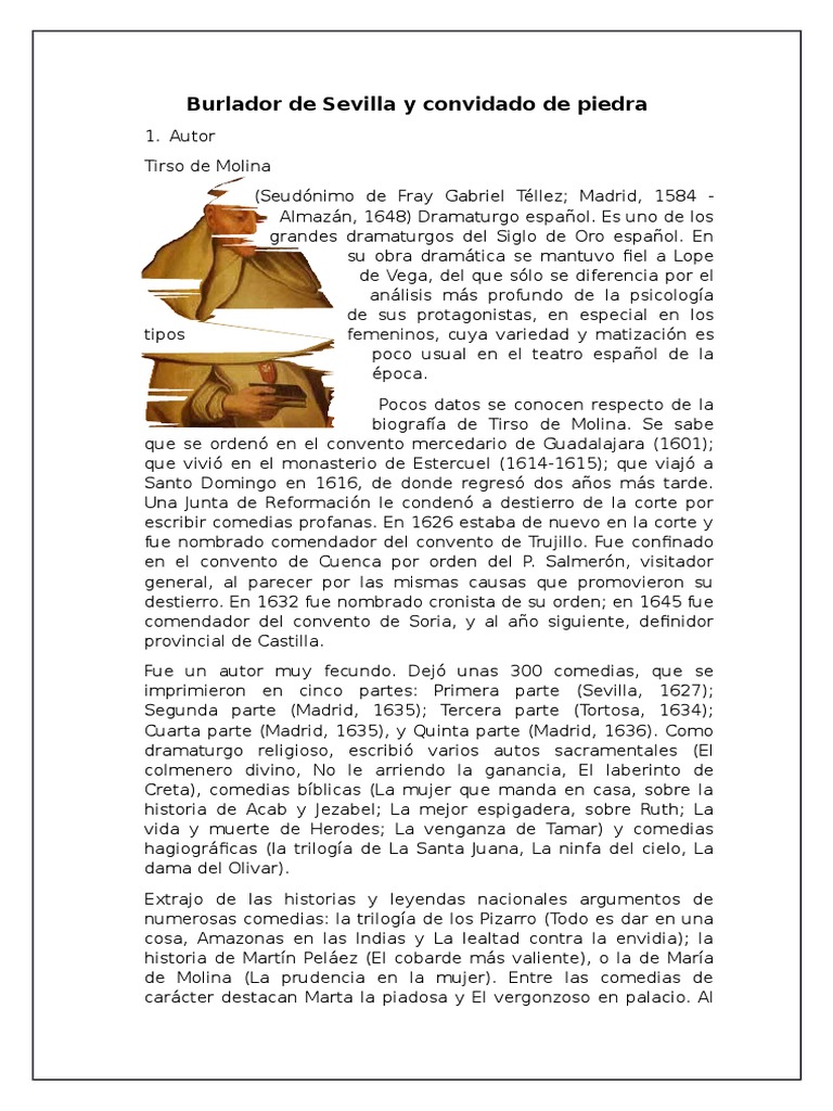 Burlador de Sevilla y Convidado de Piedra | PDF | Poesía