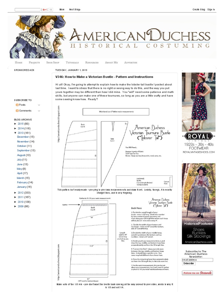 Victorian Bustle Pattern Guide | PDF | Sewing | Clothing