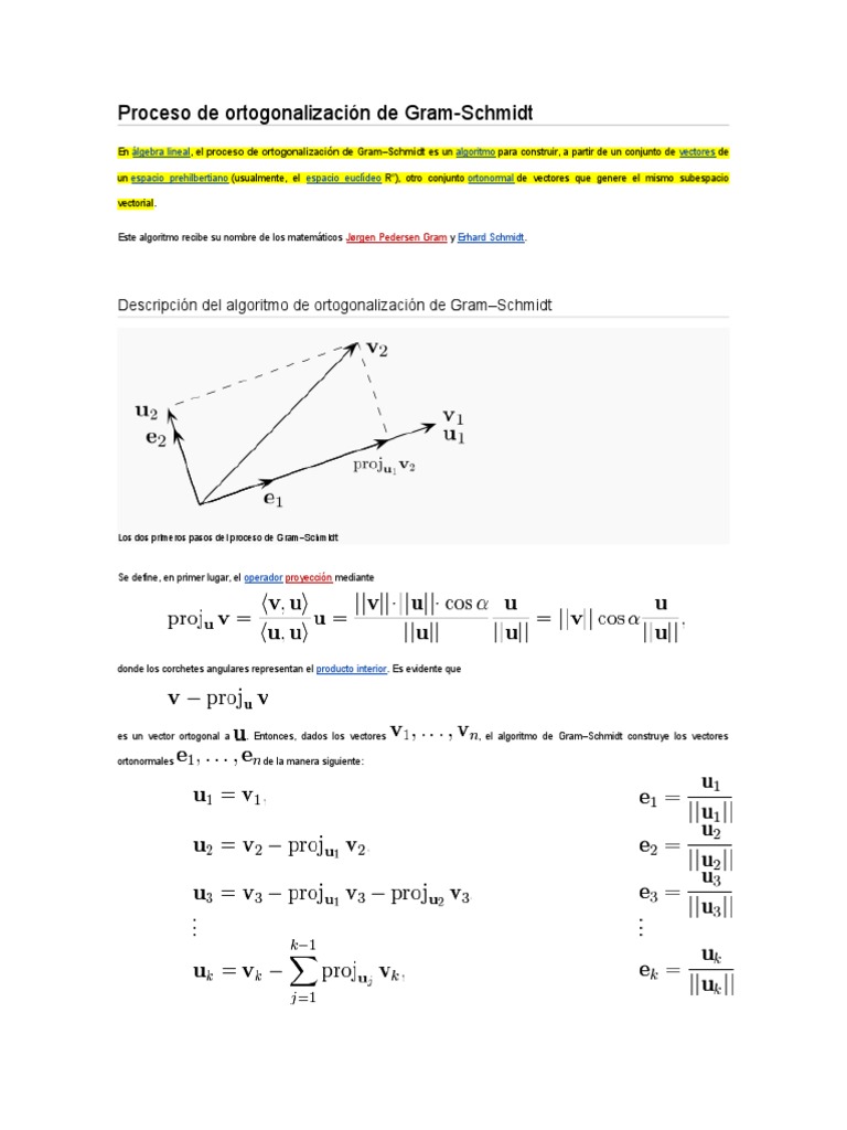 4-6-2 Proceso de Ortonormalizacion de Gram-Schmidt | PDF