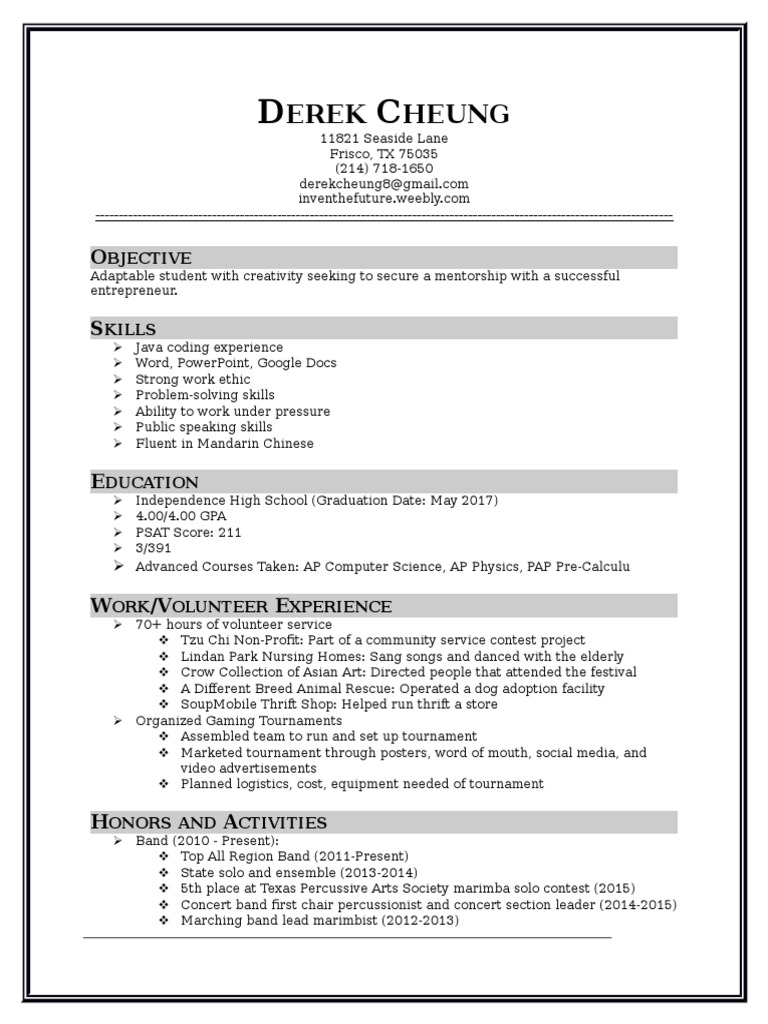 Derek Cheung Resume | PDF