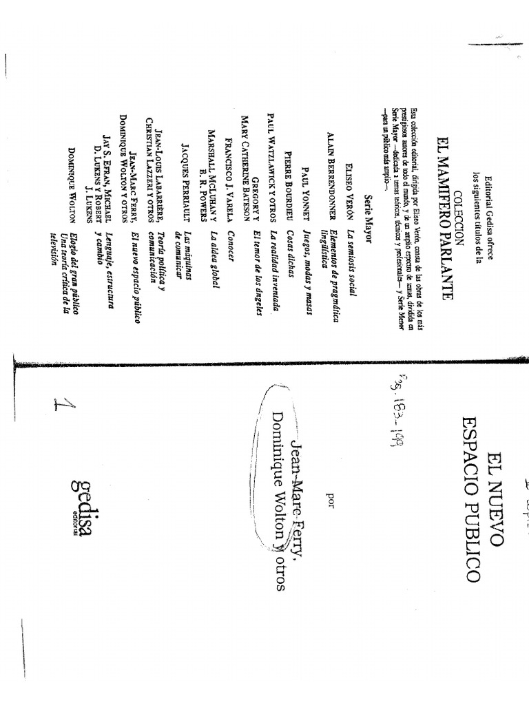 WOLTON - El Nuevo Espacio Publico - Cap 12 | PDF