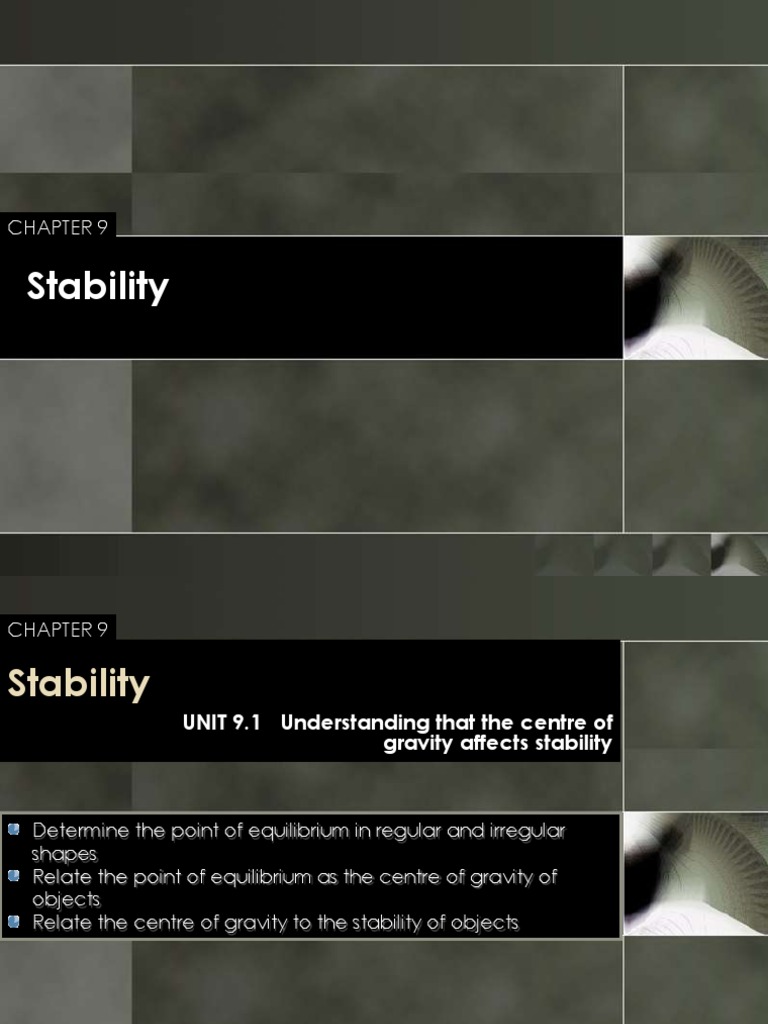 Notes Chapter 9 - Stability PDF | PDF | Center Of Mass | Gravity