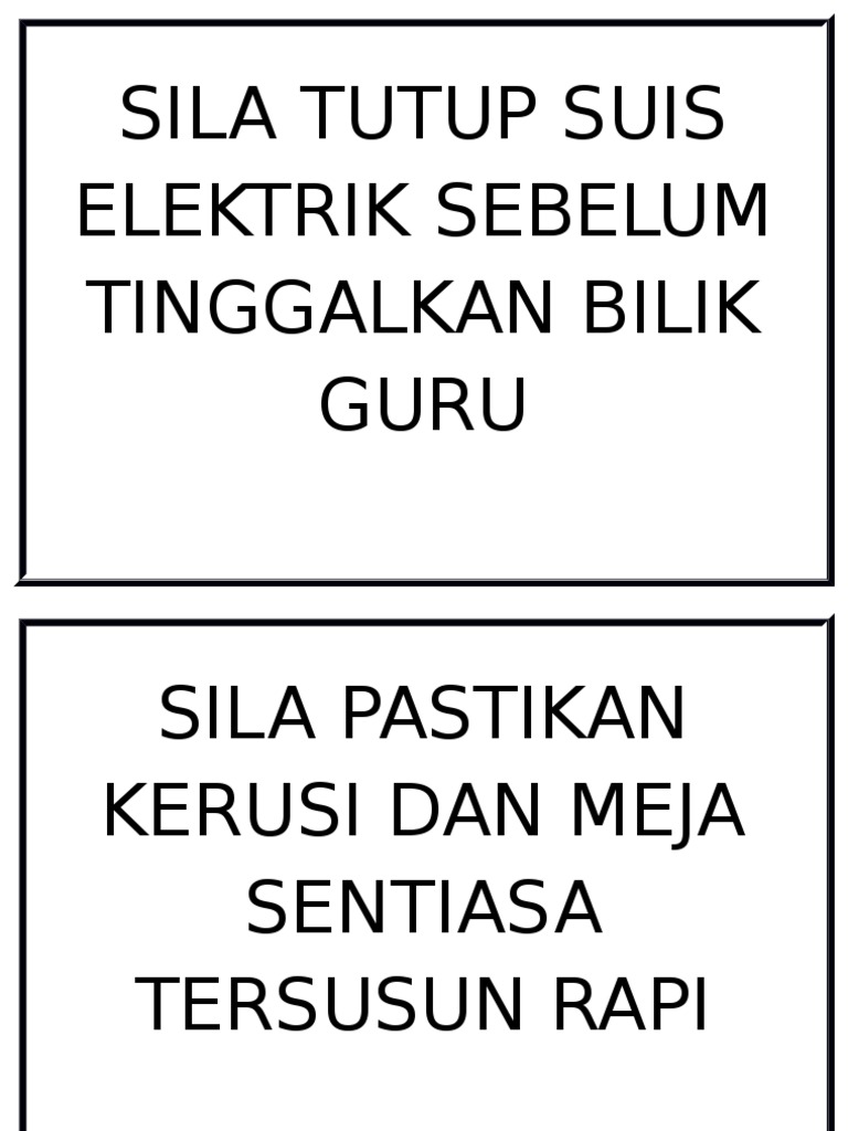 Sila Tutup Suis Elektrik Sebelum Tinggalkan Bilik Guru | PDF