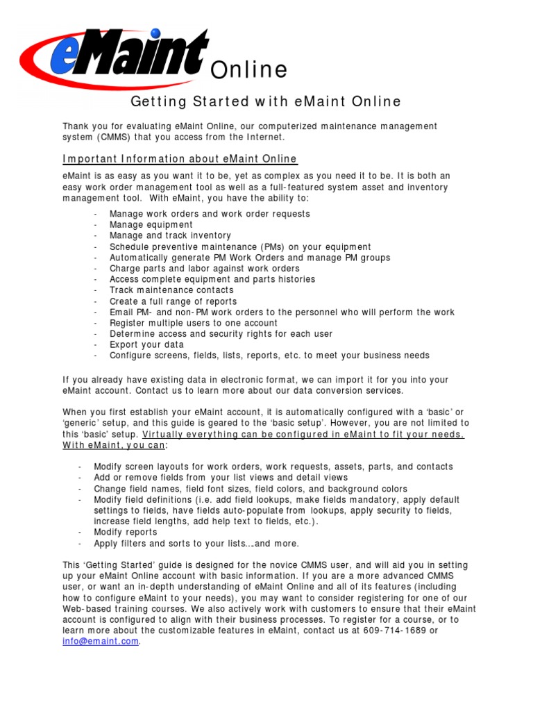 Getting Started Guide For Emaint | PDF | Icon (Computing) | Email