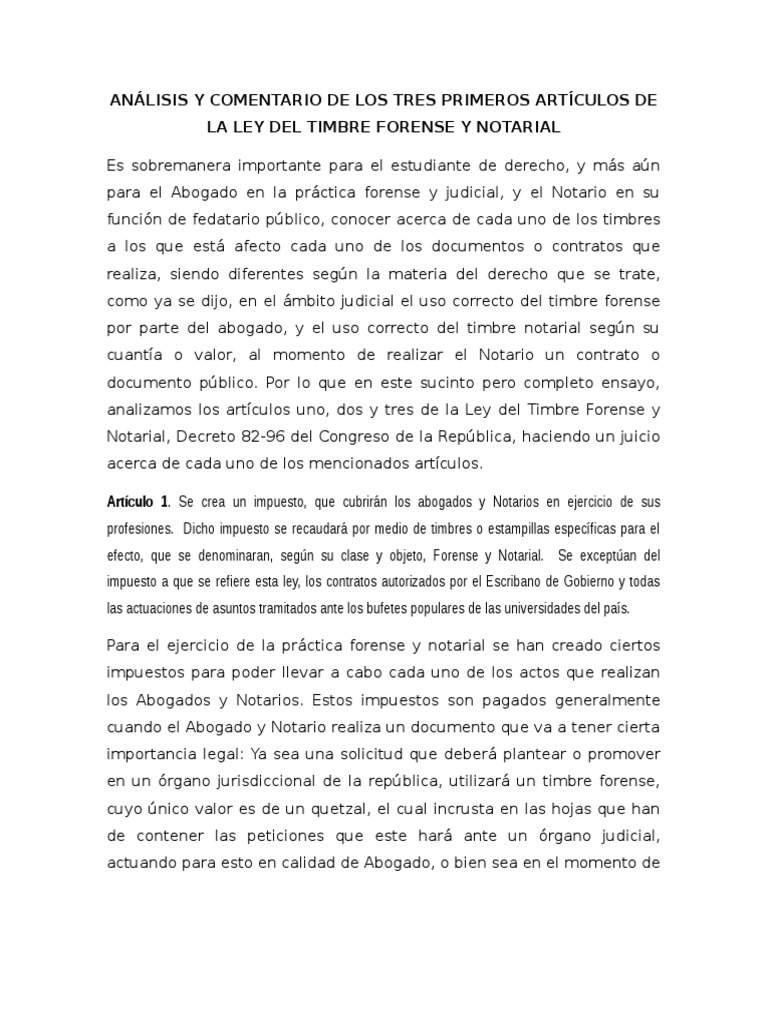 Timbre Notarial y Forense | Descargar gratis PDF | Información del ...