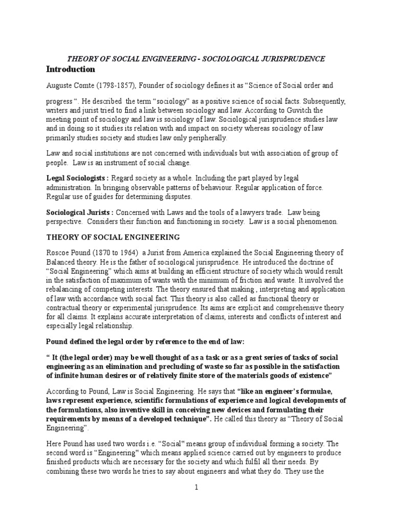 Theory of Social Engineering | PDF | Jurisprudence | Sociology