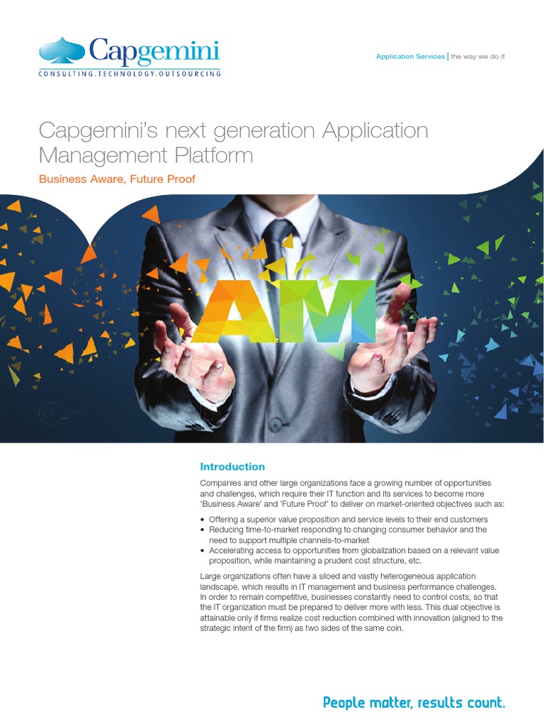 Capgemini Next Generation Application Management Platform | PDF ...