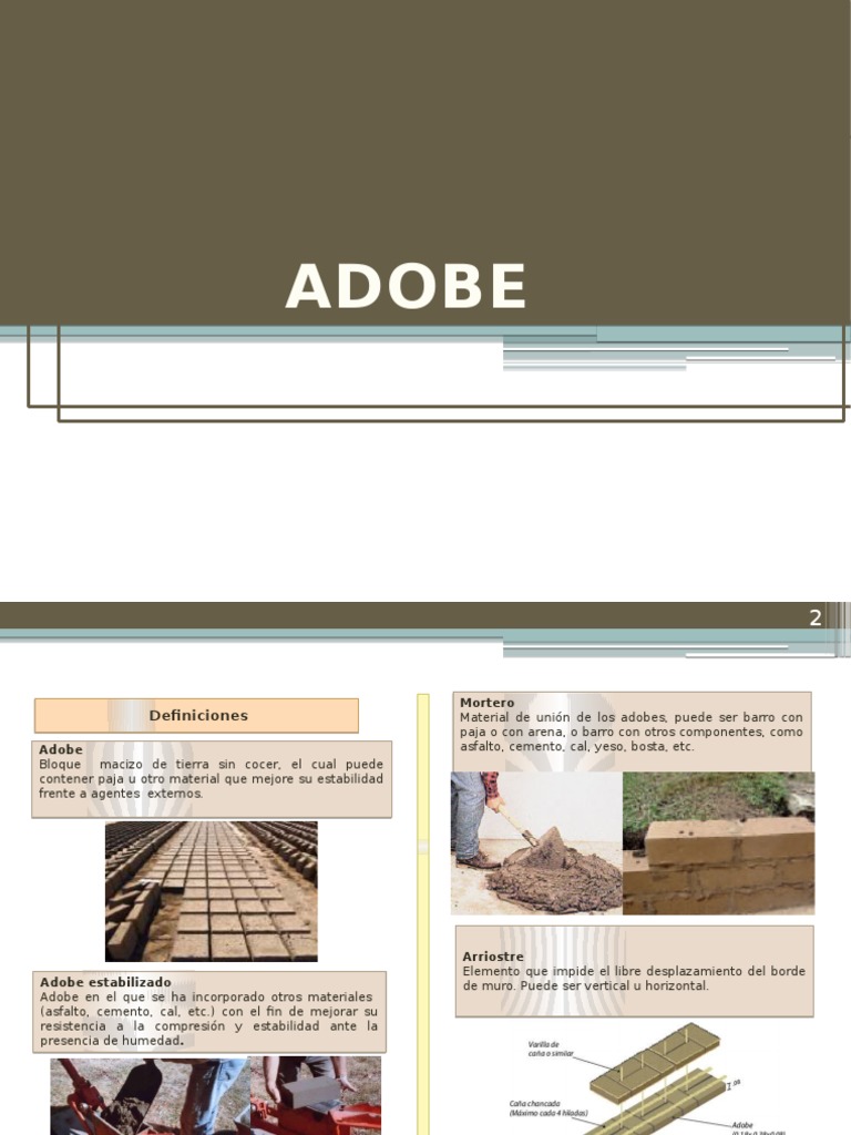 Definición y Fabricación de Adobe | PDF | Fundación (Ingeniería) | Suelo