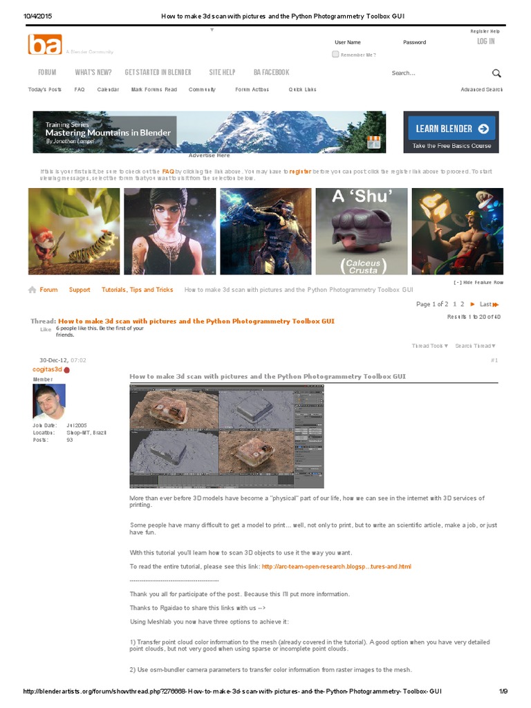 How To Make 3d Scan With Pictures and The Python Photogrammetry Toolbox ...