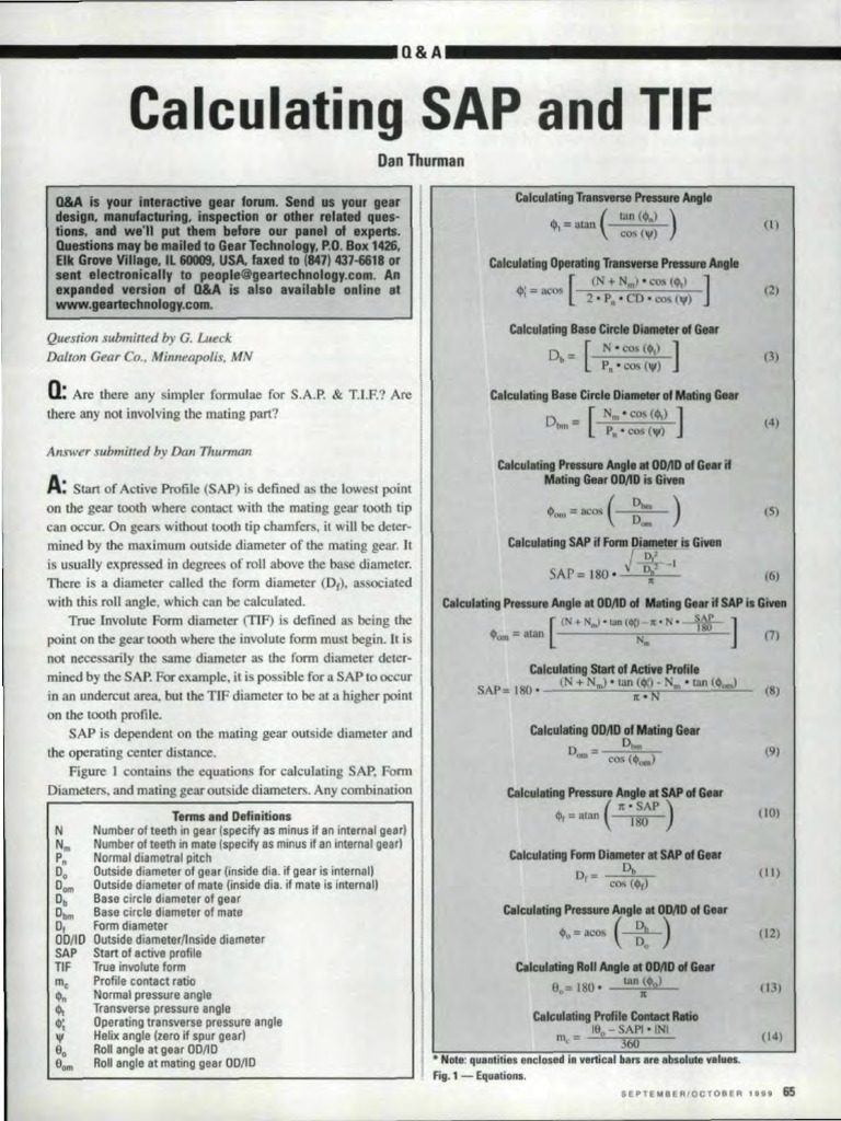 Calculating Gear Profile Parameters | PDF | Gear | Kinematics
