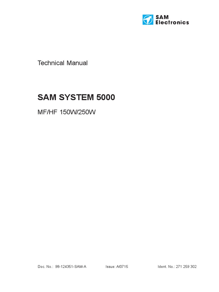 TM SAM MF-HF 5000 Series 150&250W 98 124351 | PDF | Antenna (Radio) | Cable