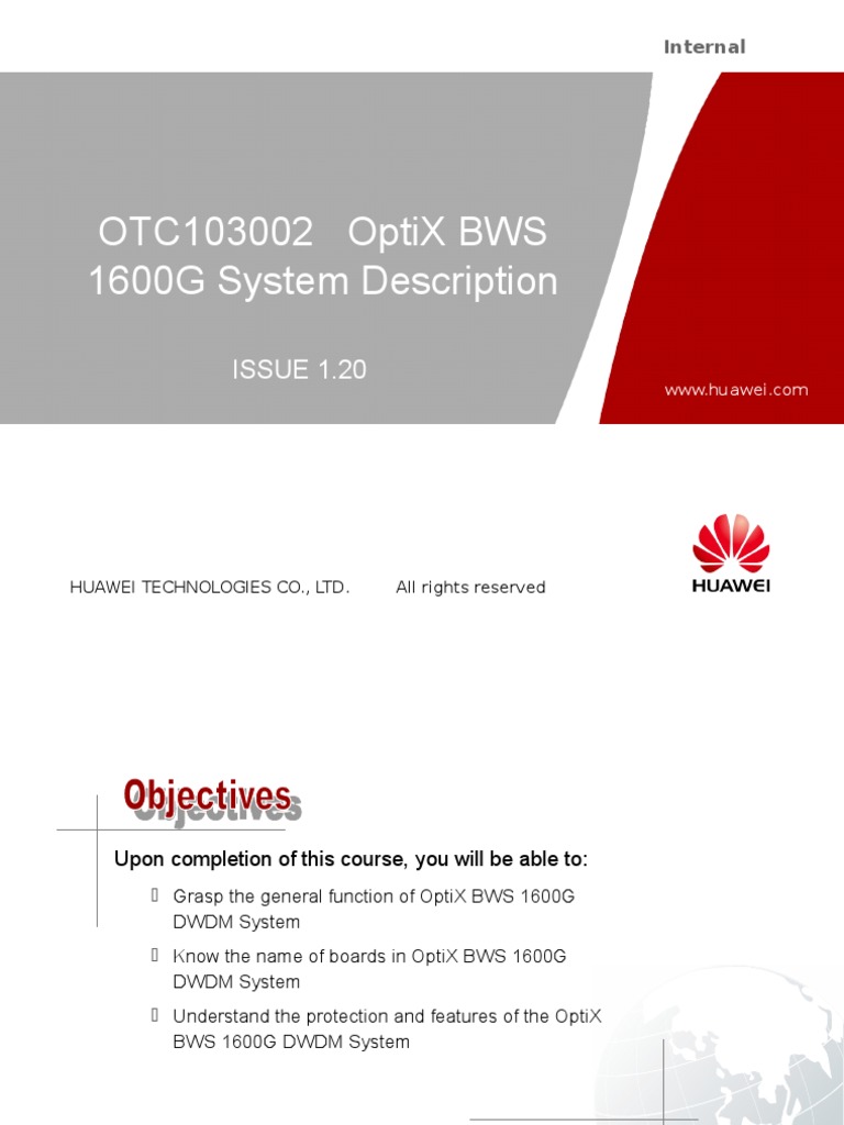 14OTC103002 OptiX BWS 1600G V100R002 System Description ISSUE1.20 | PDF ...