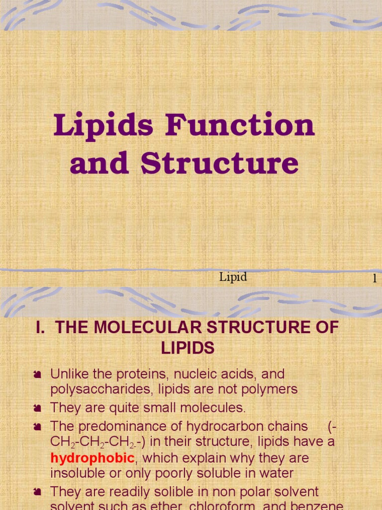 Lipids Function and Structure | PDF | Lipid | Triglyceride