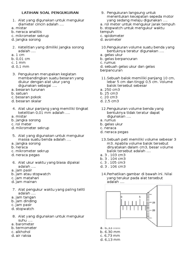Latihan Soal Pengukuran | PDF
