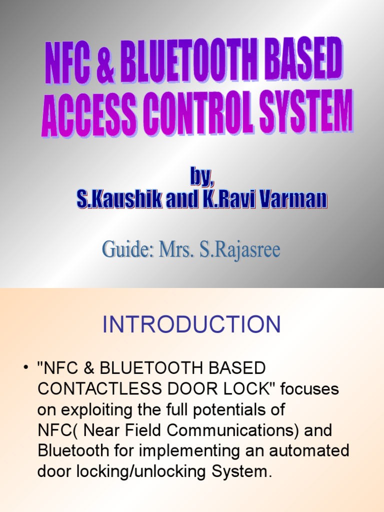 Bluetooth and NFC Enabled Contactless Access Control System | PDF | Near Field Communication ...