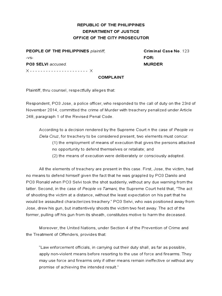 EDITED Complaint | Victimology | Use Of Force | Free 30-day Trial | Scribd