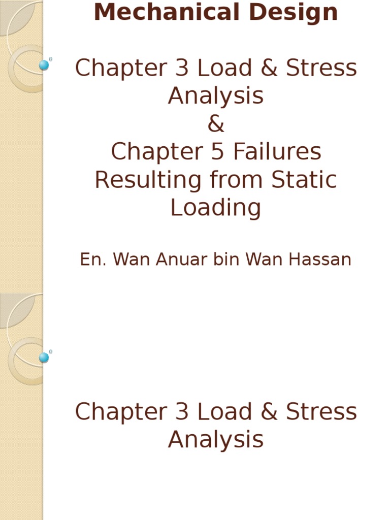 Lecture Note C01 - Chapter 3 5 - Load and Stress Analysis Failures Resulting From Static Loading ...