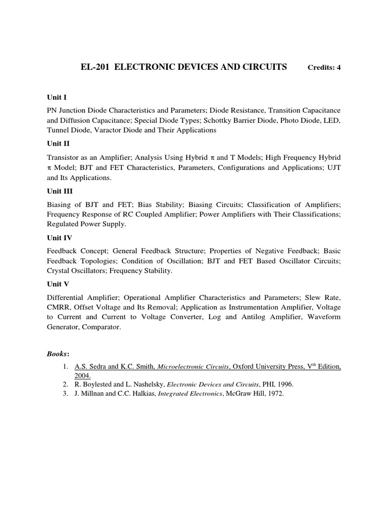 Electronics Engineering Syllabus - AMU | PDF | Amplifier | Mosfet