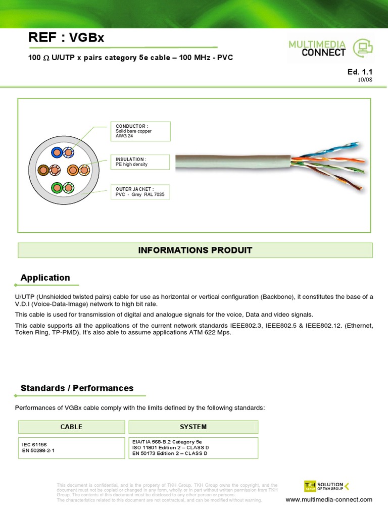 Mmc-Cat5e Utp Cable-Vgbx 1.1 GB | PDF | Electrical Engineering ...
