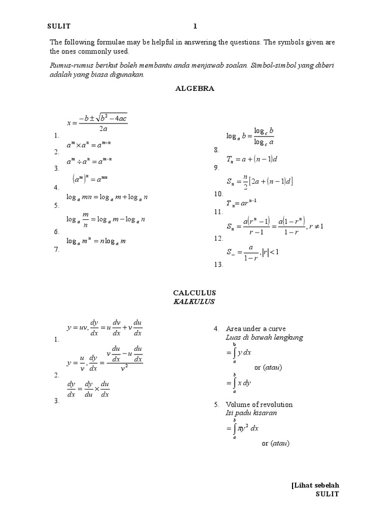 Rumus Trigonometri dan Lokus Addmath | PDF