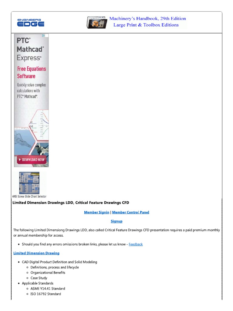 Limited Dimension Drawings LDD, Critical Feature Drawings CFD ...