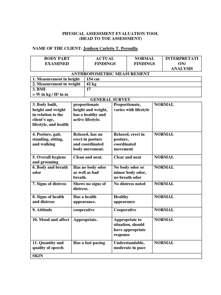 Physical Asessment | PDF