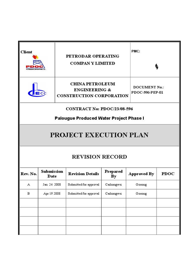 PDOC 596 PEP 01 Project Execution Plan Rev 3 | PDF | Specification ...