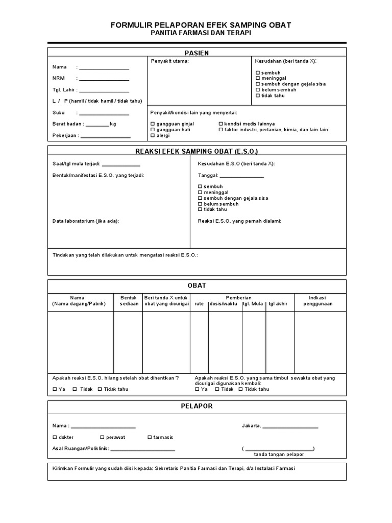 Formulir Laporan MESO | PDF