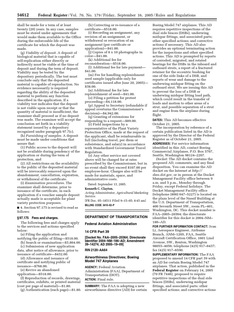 Rule: Airworthiness Directives: Boeing | PDF | Federal Aviation ...