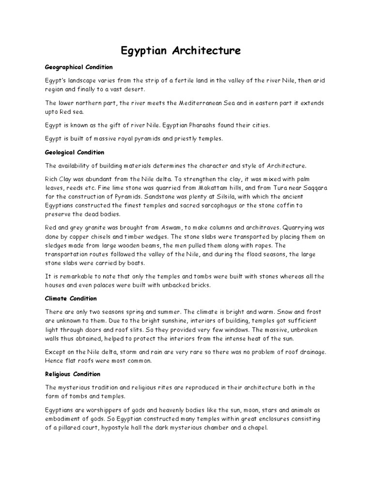 Egyptian Architecture | PDF | Pyramid | Ancient Egypt