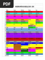 Kindergarten Sample Daily Schedule: CKLA (Listen/Learn) : Introduce ...