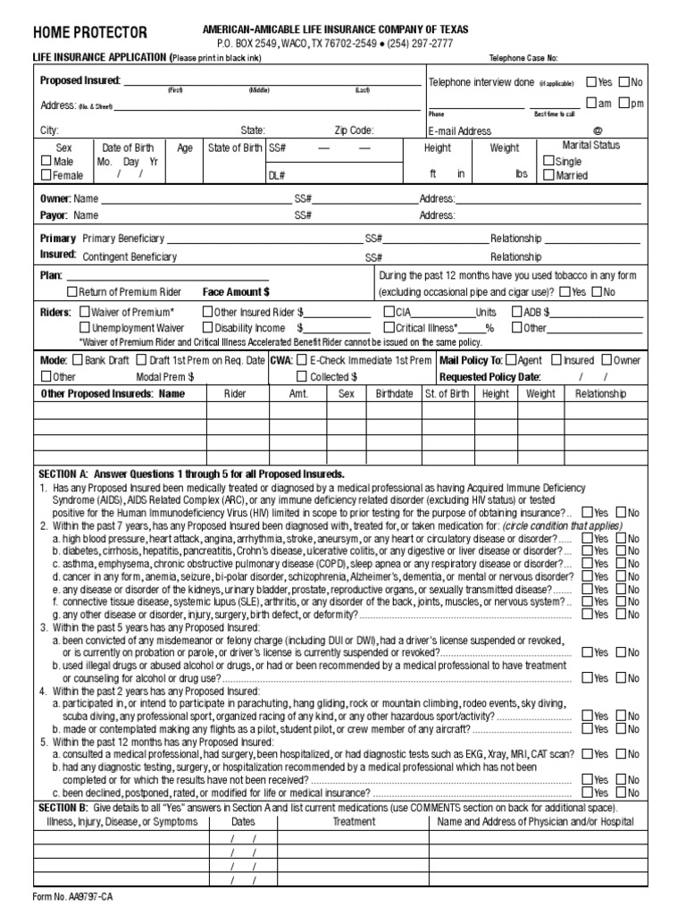 Home Protector Application | PDF | Medical Record | Health Insurance ...