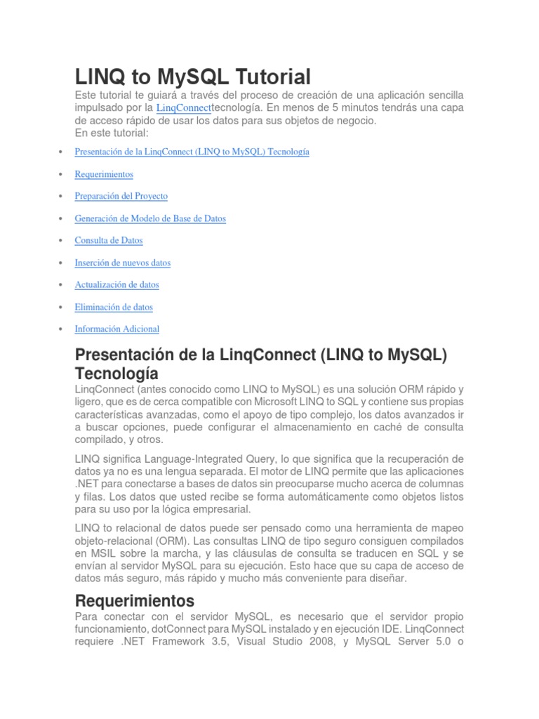 6 - LINQ To MySQL Tutorial | PDF | Consulta integrada de idiomas ...