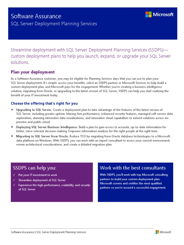 SQL Server Deployment Planning Services Datasheet | PDF | Microsoft Sql ...