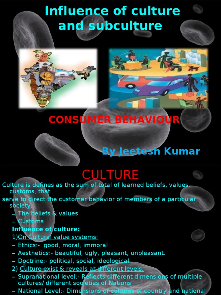 Consumer Behaviour Influence Of Culture And Subculture Pdf