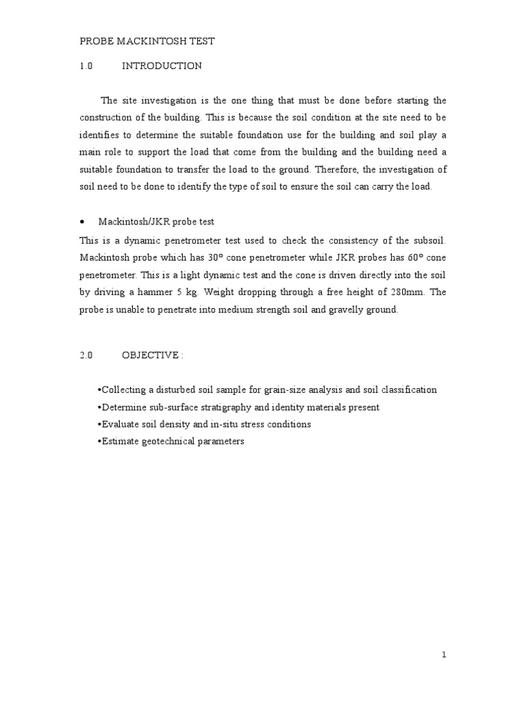 Probe Mackintosh Test | PDF | Civil Engineering | Nature