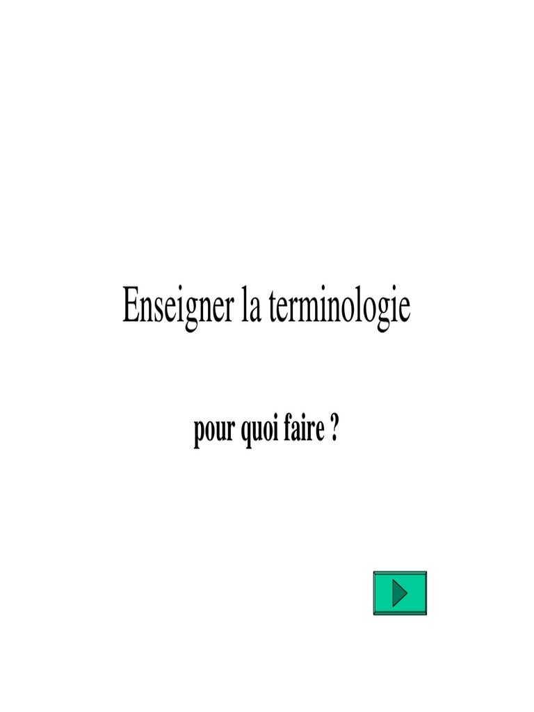 Enseigner la terminologie : enjeux et outils | PDF