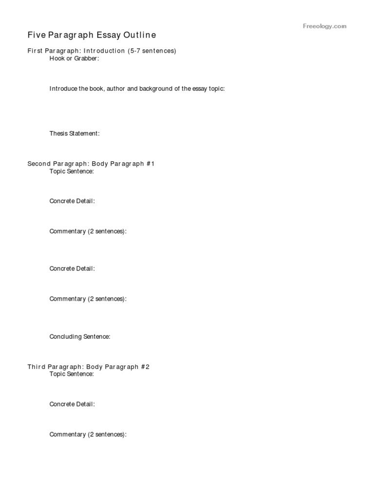 Five Paragraph Essay Outline Guide | PDF