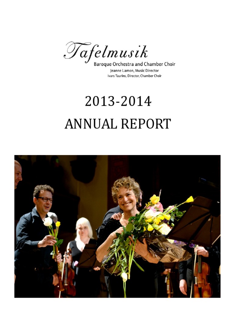 2013 2014 Annual Report Tafel Music | PDF | Fundraising | Classical Music